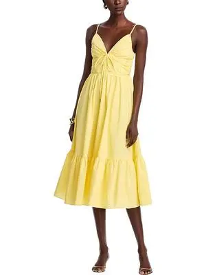 Michael Kors Poplin Midi Dress - Lemon