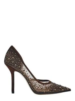 REISS Embellished Court Pumps - Chocolate