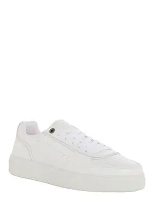 REPRESENT Initial Leather Sneakers Flat White
