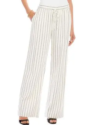 Karen Kane Striped Drawstring Pants - Cream/ Black