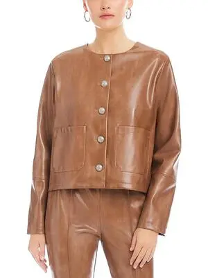 Fifteen Twenty Kaylyn Faux Leather Jacket - Latte