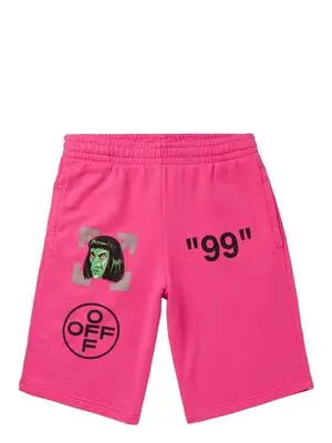 Off-White Slim Fit Printed Shorts - Pink/black