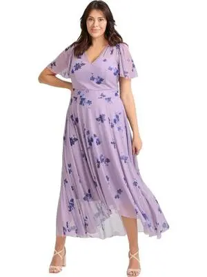 SCARLETT & JO Tilly Floral Sweetheart Hi-lo Dress - Indigo Rose