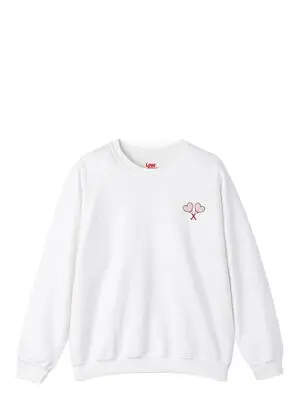 LOVE ALL TENNIS Embroidered Crewneck Sweater - White