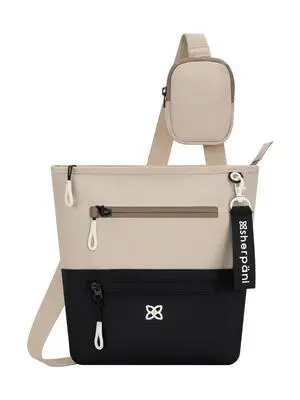 SHERPANI Nylon Crossbody Bag With Rfid Protection And Coin Purse - Con Leche