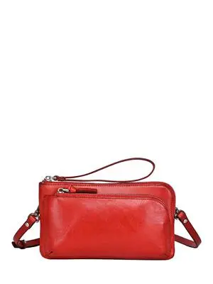 OLD TREND Dahlia Genuine Leather Convertible Crossbody - Red