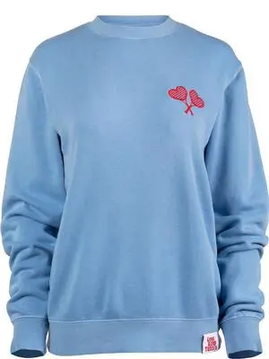LOVE ALL TENNIS Pigment Dyed Crew Neck Sweatshirt - Pigment Light Blue