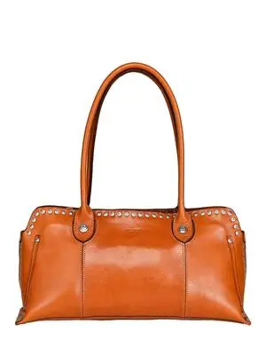 OLD TREND OLD TREND Soul Genuine Leather Studded Shoulder Bag Caramel