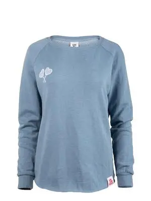 LOVE ALL TENNIS Lightweight Wash Sweatshirt - Misty Blue