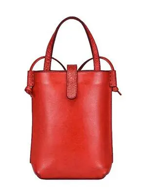 OLD TREND Wishbone Leather Convertible Crossbody - Red