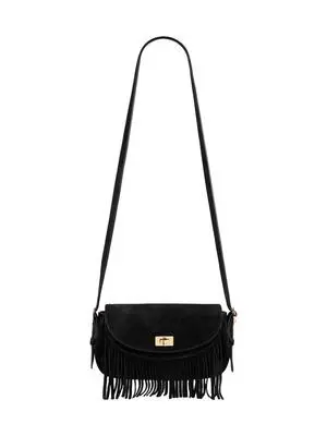 Sandro Mini Mambo Suede Bag - Black