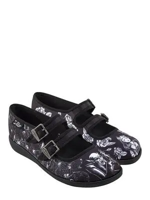 HOT CHOCOLATE DESIGN Printed Mary Jane Flats - Death Stalks