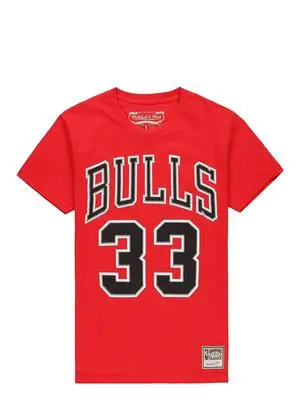 Mitchell & Ness Scottie Pippen Chicago Bulls Hardwood Classics Name & Number T-shirt - Red