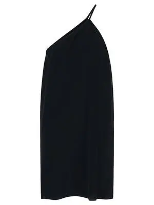 Rick Owens One-shoulder Crepe Mini Dress - Black