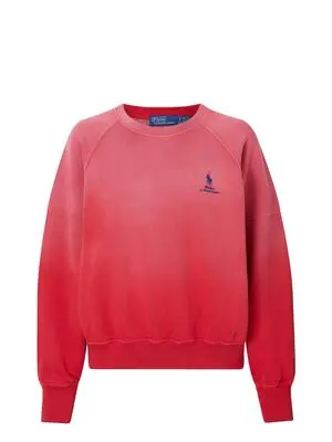 Polo Ralph Lauren Embroidered Cotton-blend Jersey Sweatshirt - Red