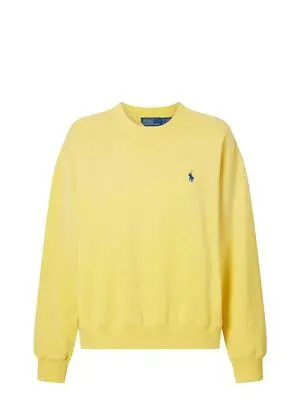 Polo Ralph Lauren Embroidered Cotton-blend Fleece Sweatshirt - Yellow