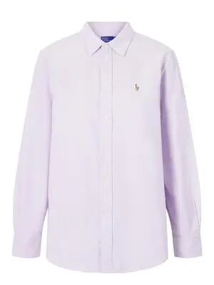 Polo Ralph Lauren Embroidered Oxford Cotton Shirt - Purple