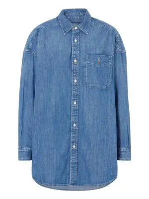 Polo Ralph Lauren Embroidered Denim Shirt - Blue