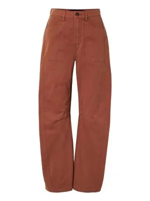 Veronica Beard Cotton-twill Barrel-leg Cargo Pants - Red