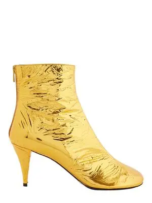 Proenza Schouler Glove Crinkled Metallic Ankle Boots - Gold