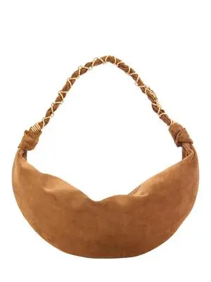 Saint Laurent Amalia Suede Shoulder Bag With Chain Strap - Brown