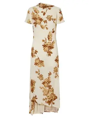 Magda Butrym Floral-print Stretch-jersey Midi Dress - Cream