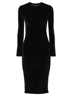 THE PARK Carine Stretch-velvet Midi Dress - Black