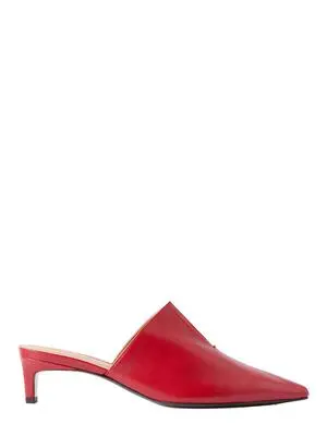 TOD'S Glossed-leather Mules - Red