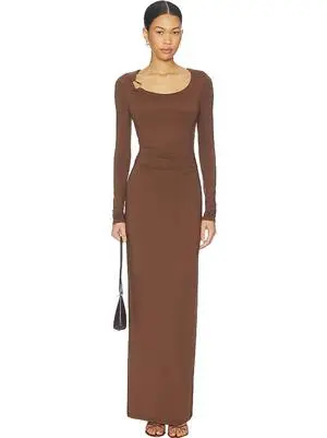 SNDYS. Ashley Scoop Neck Maxi Dress - Brown