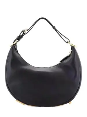Fendi Graphy Leather Small Hobo Bag - Black