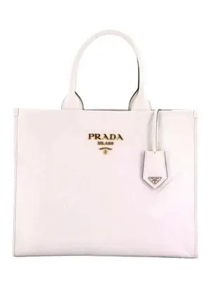 PRADA Prada Symbole Embossed Leather Medium Shopper Tote Bag