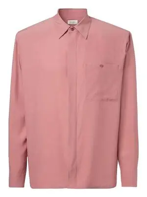 Saint Laurent Silk Crêpe Satin Shirt - Pink