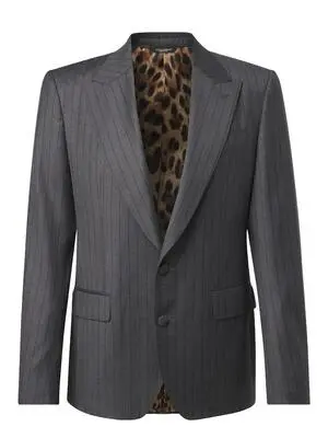 Dolce & Gabbana Pinstripe Virgin Wool Blazer - Grey