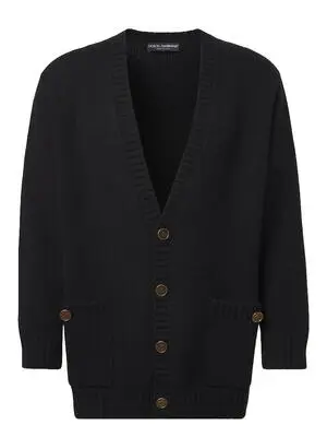 Dolce & Gabbana Dg Wool-blend Cardigan - Black