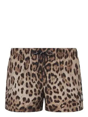 Dolce & Gabbana Leopard-print Swim Trunks - Brown