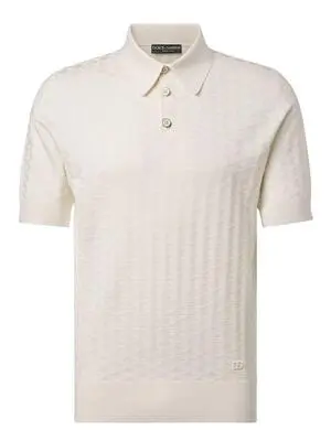 Dolce & Gabbana Dg Knitted Silk Polo Shirt - White