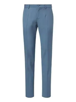 Dolce & Gabbana Virgin Wool Straight Trousers - Blue