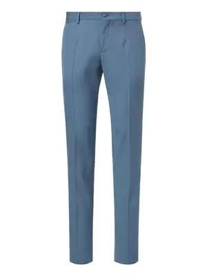 Dolce & Gabbana Virgin Wool Straight Trousers - Blue