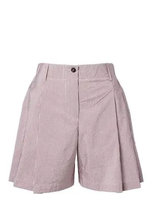 Brunello Cucinelli Striped Cotton-blend Bermuda Shorts - Purple