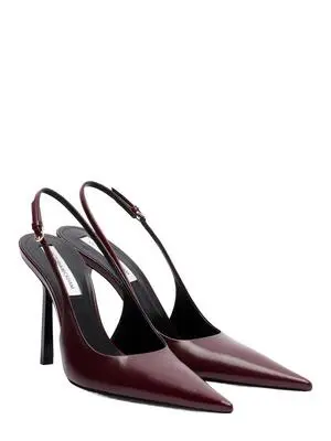 Victoria Beckham Leather Slingback Pumps - Burgundy