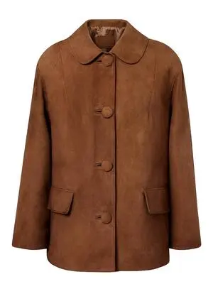 Prada Suede Button Jacket - Brown