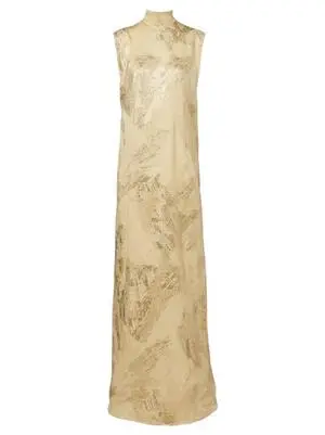 TALLER MARMO Gilded Miami Fil Coupé Maxi Dress - Gold