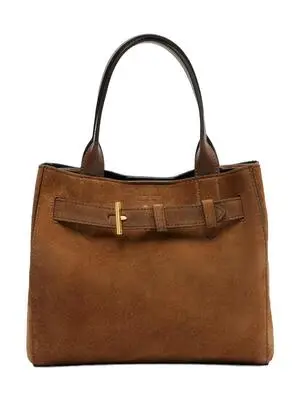 TOM FORD Audrey Small Suede Tote Bag - Brown