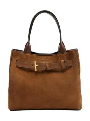 TOM FORD Audrey Small Suede Tote Bag - Brown