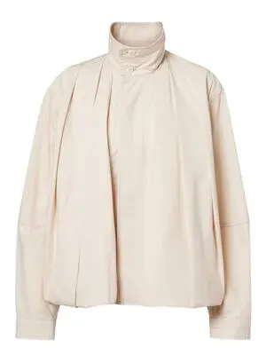 LEMAIRE Pleated Cotton Satin Jacket - White