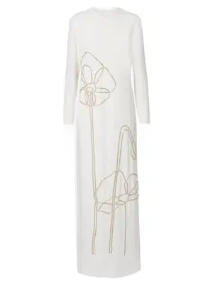 Costarellos Zarie Embellished Crêpe Gown - White