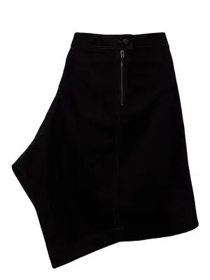 LEMAIRE Asymmetric Denim Midi Skirt - Black
