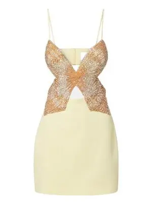 Costarellos Zilia Embellished Mini Dress - Yellow