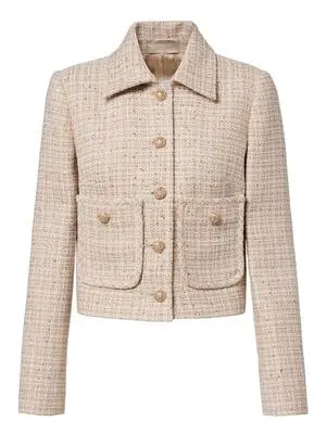 Elie Saab Sequined Tweed Jacket - Beige
