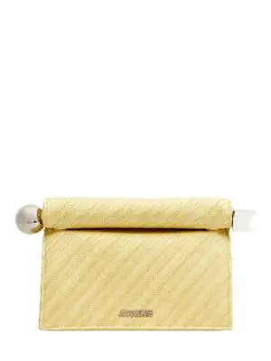 Jacquemus Rond Carré Raffia-effect Clutch - Yellow